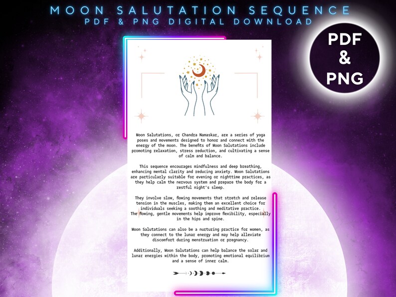 Moon Salutation Sequence Printables / Yoga Sequence Cards - Etsy