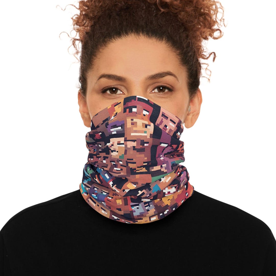 Anti Surveillance / AI Tube Scarf Pixel Bit Graphic Inspired for Gamers ...