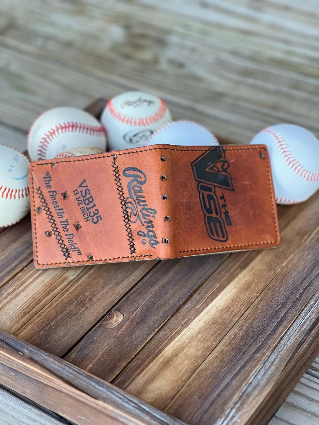 MADE TO ORDER Custom Baseball Glove Nine Pocket Bifold Wallet - Etsy