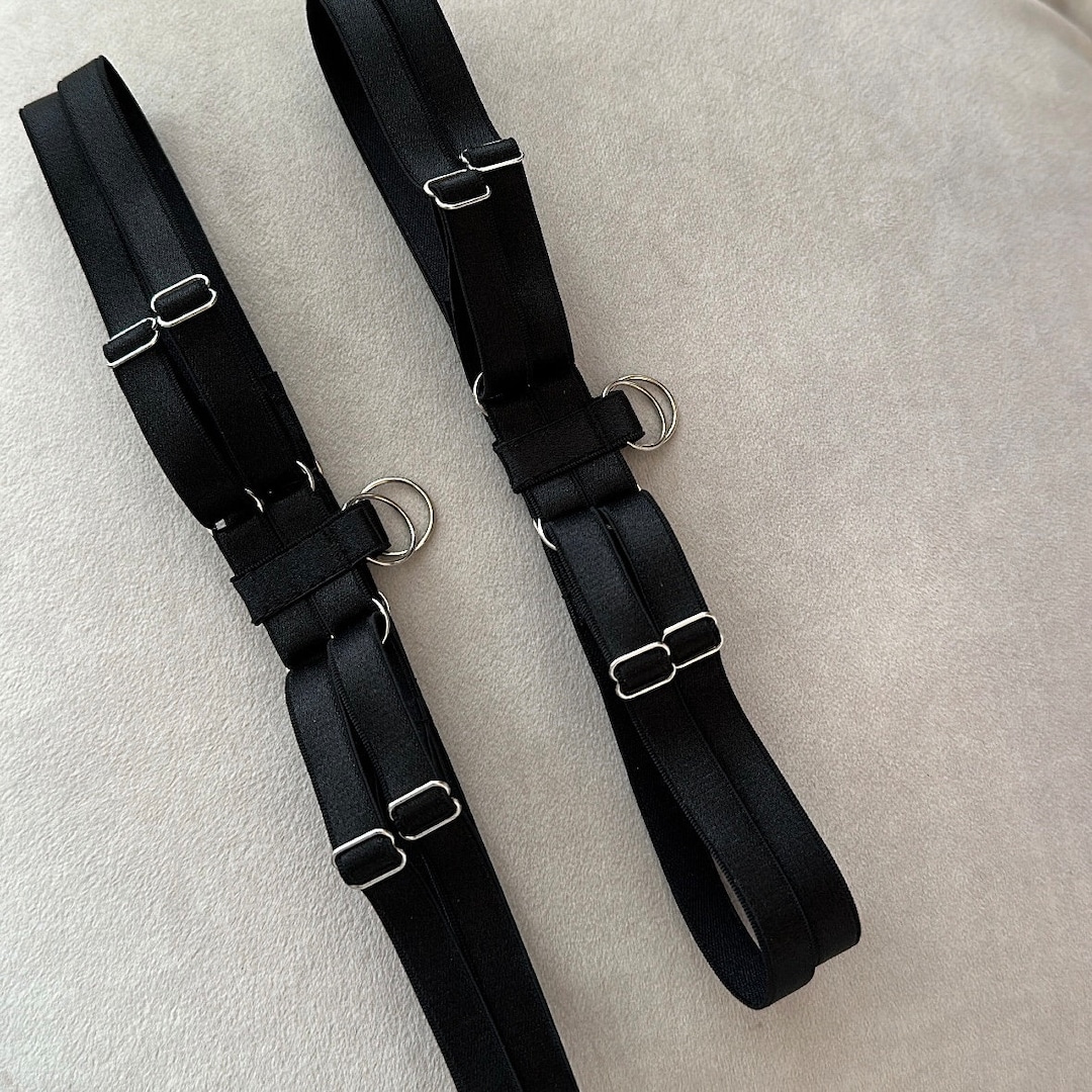 Set of 2 Adjustable Thigh Garter With Silver Color Metal Accessories - Etsy