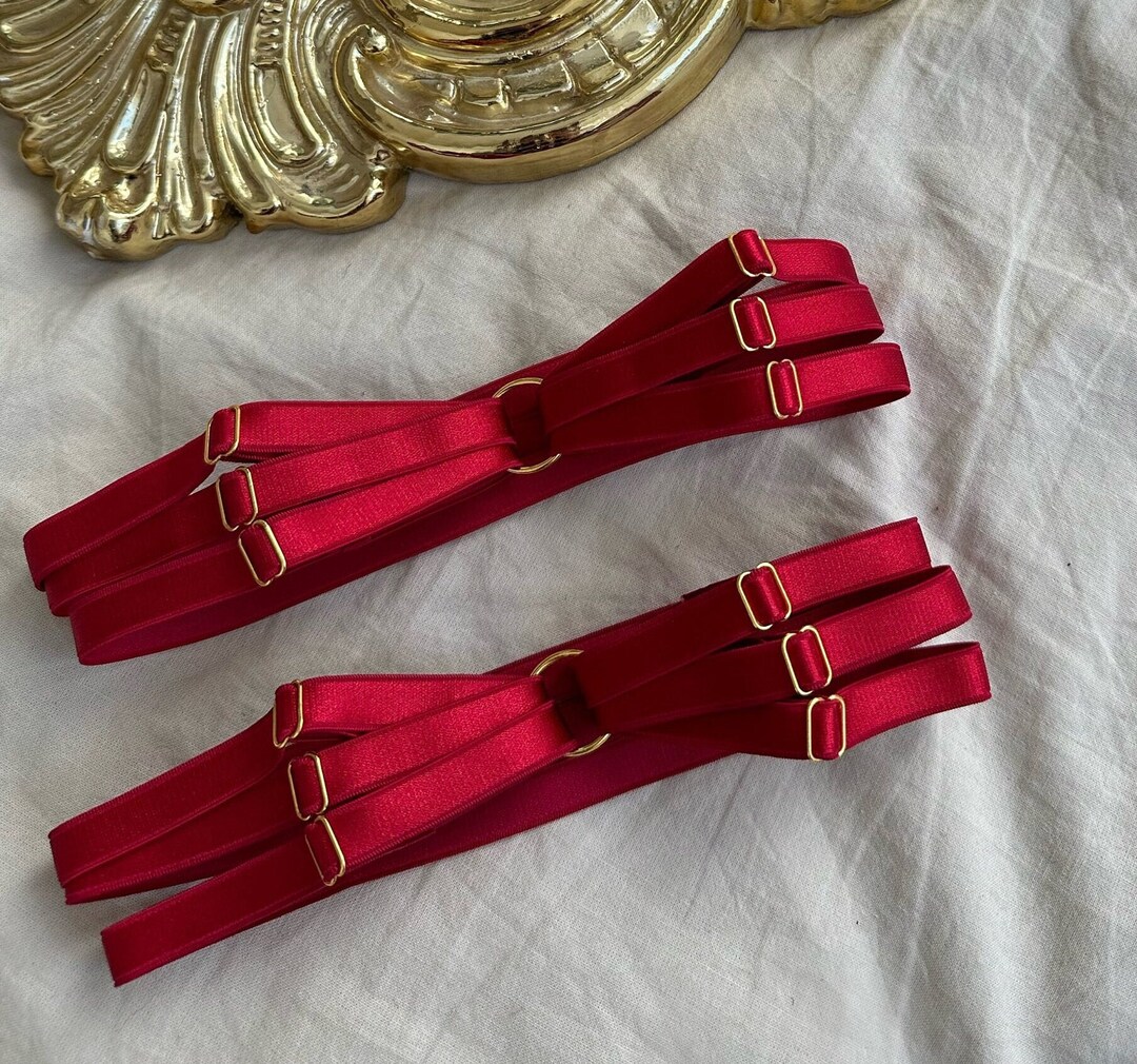 Set of Two Red Leg Elastic Garters Woman - Etsy