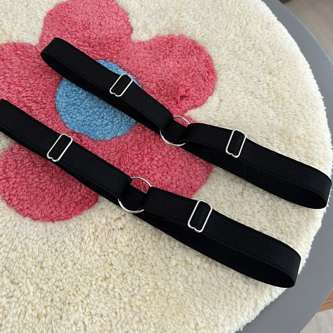 Set of 2 Black Adjustable Thigh Garters - Etsy