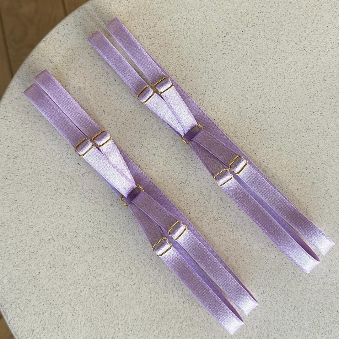 Adjustable Lavender Thigh Garters, Light Purple Lingerie, Plus Size Set ...