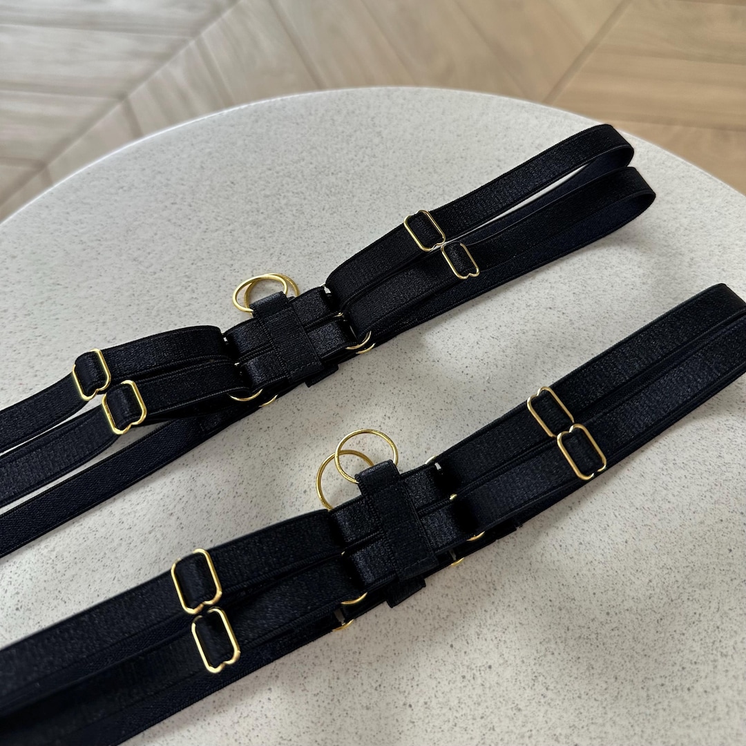 Set of 2 Adjustable Black Thigh Garters, Plus Size Garters - Etsy
