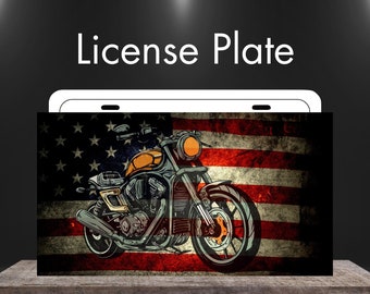 American Flag Motorcycle License Plate PNG, American Motorcycle ...