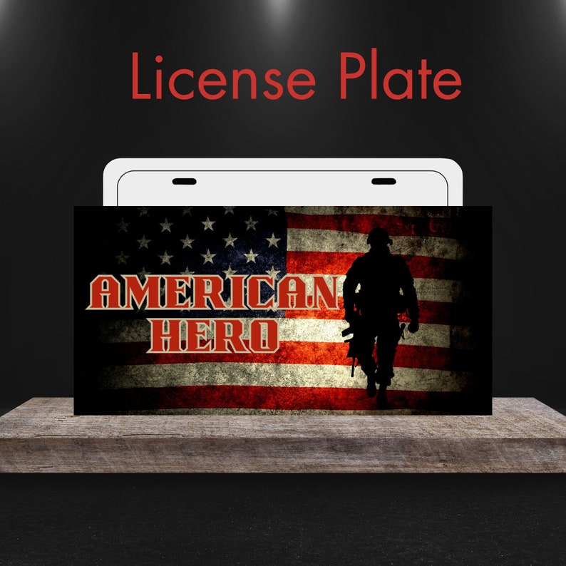 American Hero License Plate Sublimation Design, Instant Digital ...