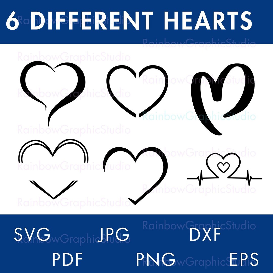 Heart Svg Bundle, Heart Svg, Hand Drawn Heart Svg, Open Heart Svg ...