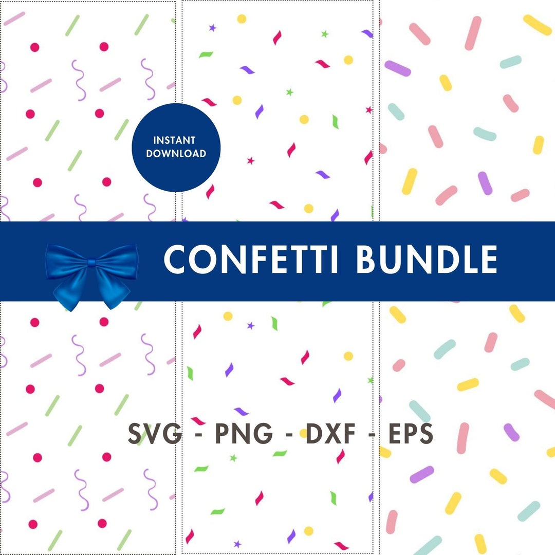Confetti SVG, Sprinkles, Party Confetti Clipart, Rainbow Digital ...