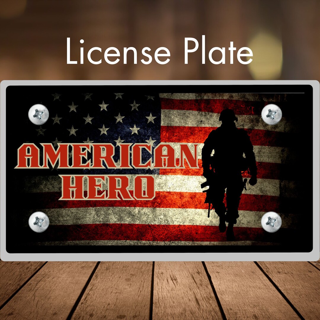 American Hero License Plate Sublimation Design, Instant Digital ...