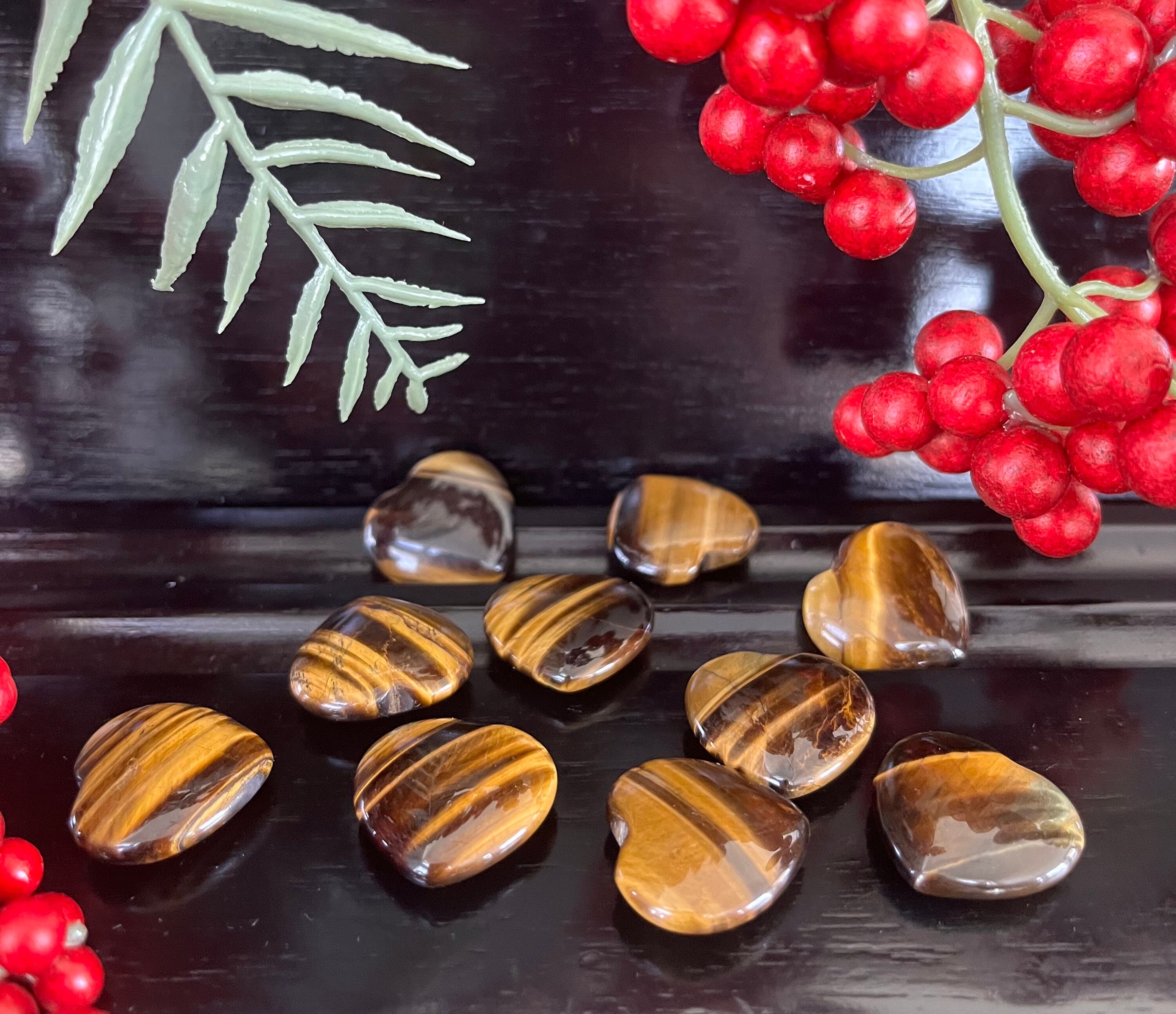 GOLDEN TIGER EYE Heart, 1, Good Luck, Wisdom, Strength, Harmony ...