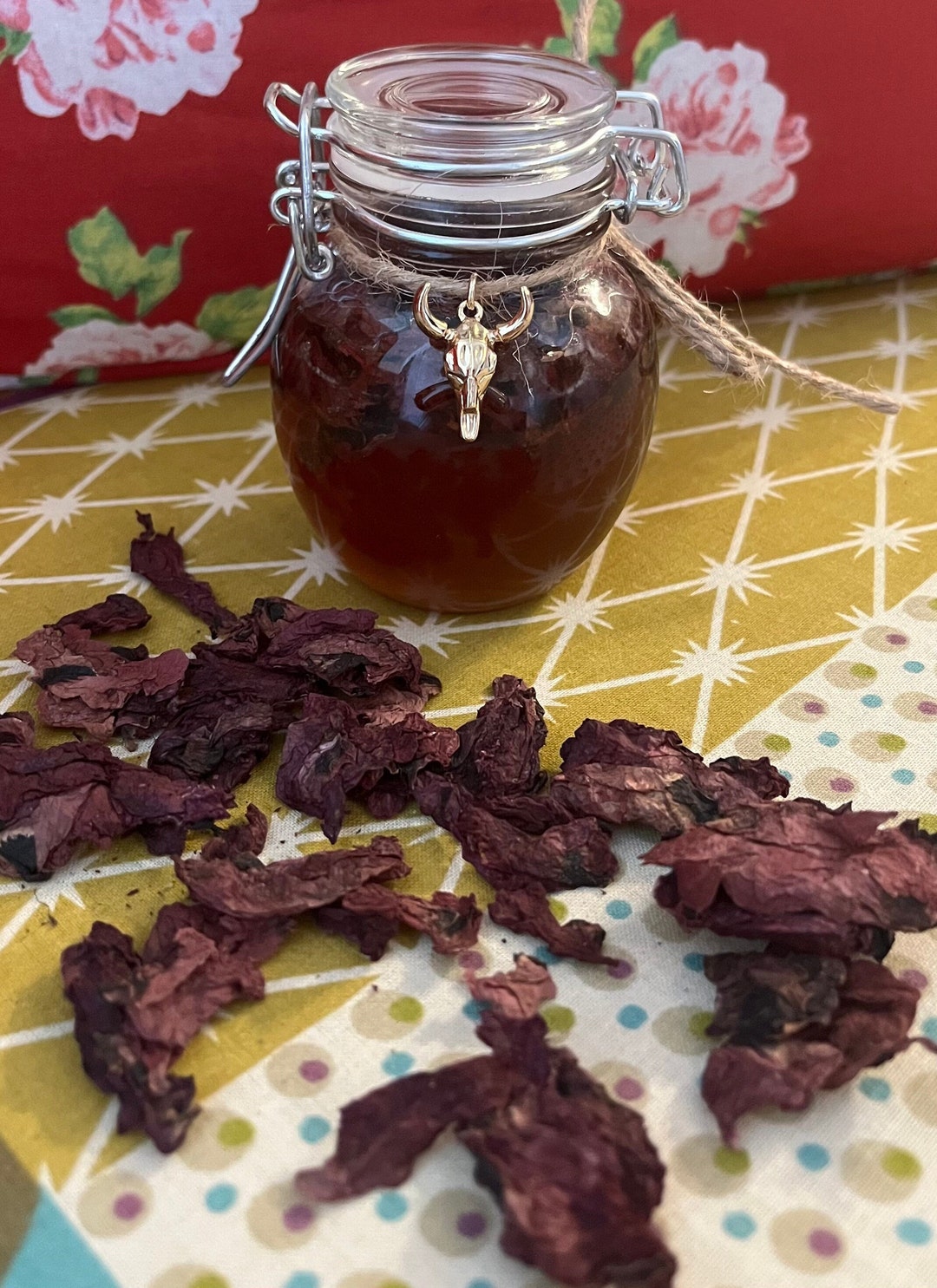 BULL and POPPY Honey Spell Jar, Poppy Petals, and Crystals, Life ...