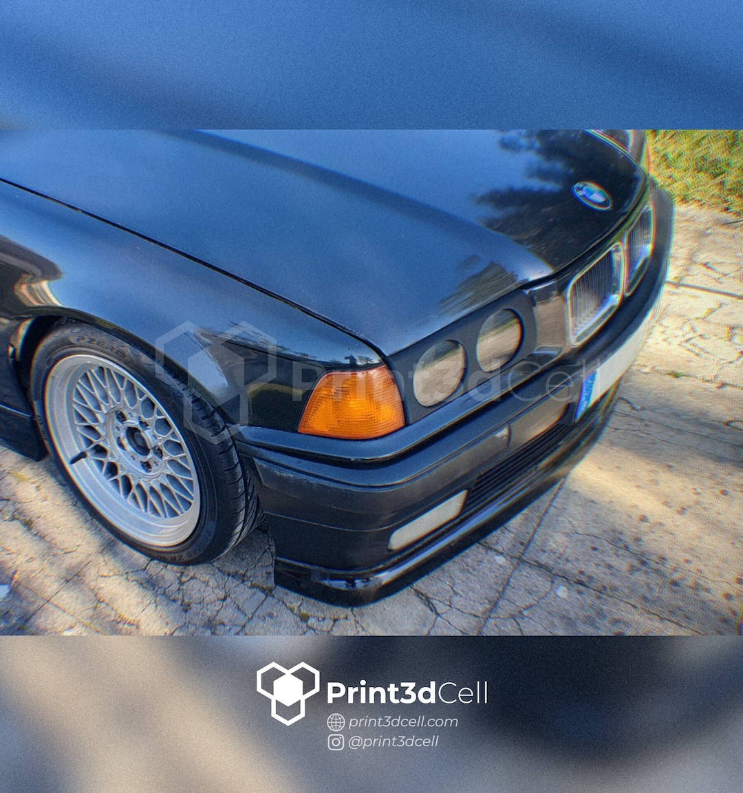 BMW E36 Headlight Cover 90s Drift Style Plastic Panel - Etsy