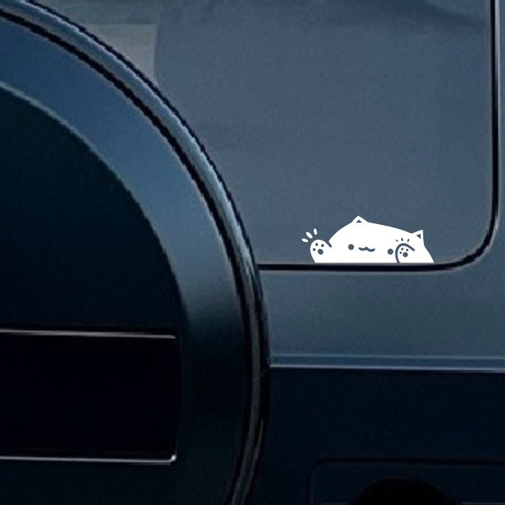 Vinyl Decal Peeking Cat Sticker Bumper, Window, Wall, Laptop Gift ...