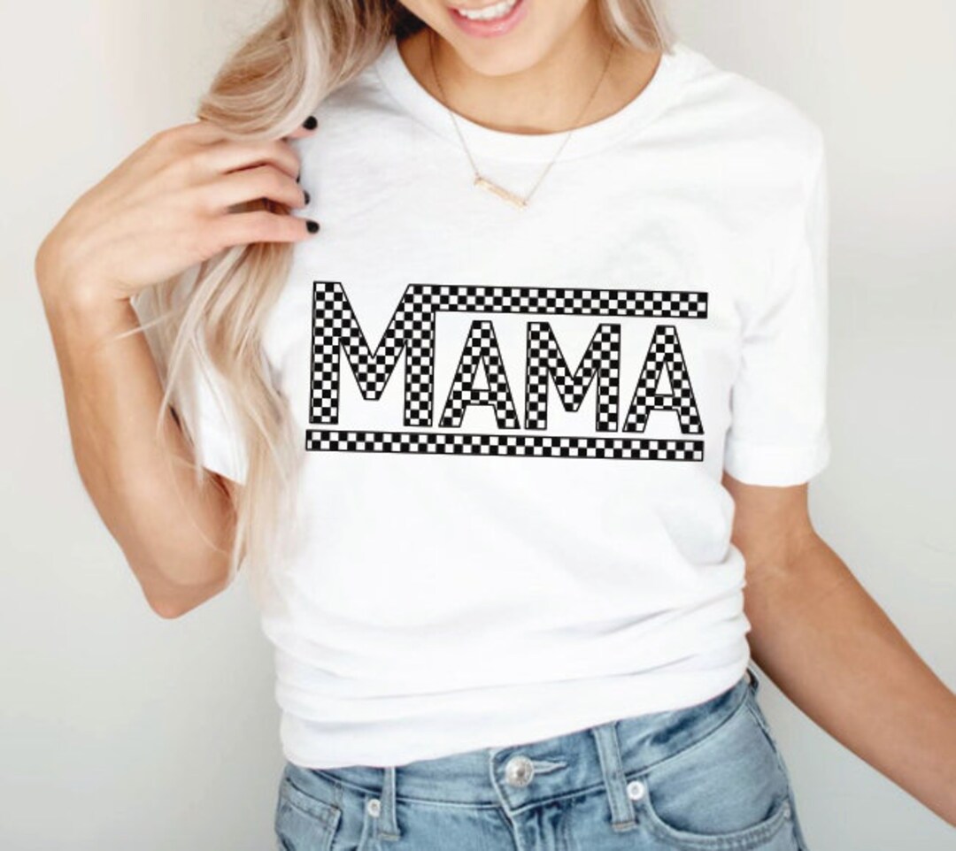 Checkered Retro Mama, Mom Shirt PNG, Momlife Inspired Design, Checkered ...