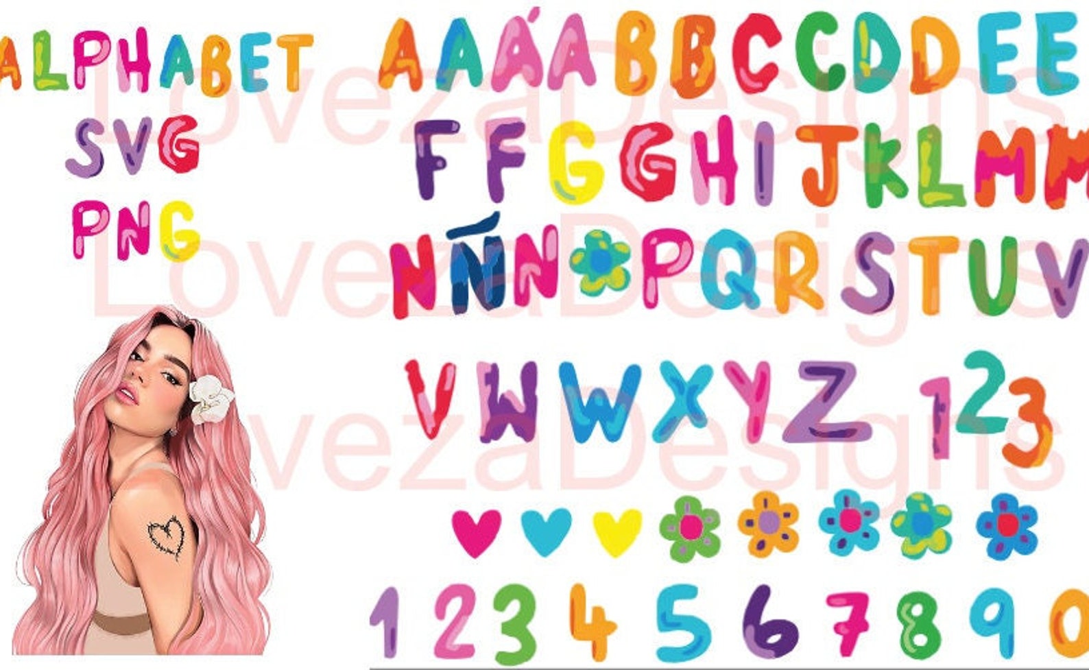 Karol G Alphabet Letters Mañana Será Bonito PNG,SVG,ZIP File, Alfabeto ...