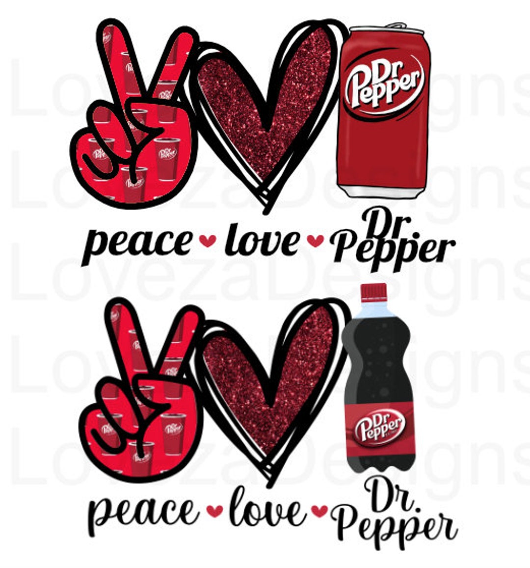Peace Love Dr Pepper Inspired Set of 2 PNG Instant - Etsy