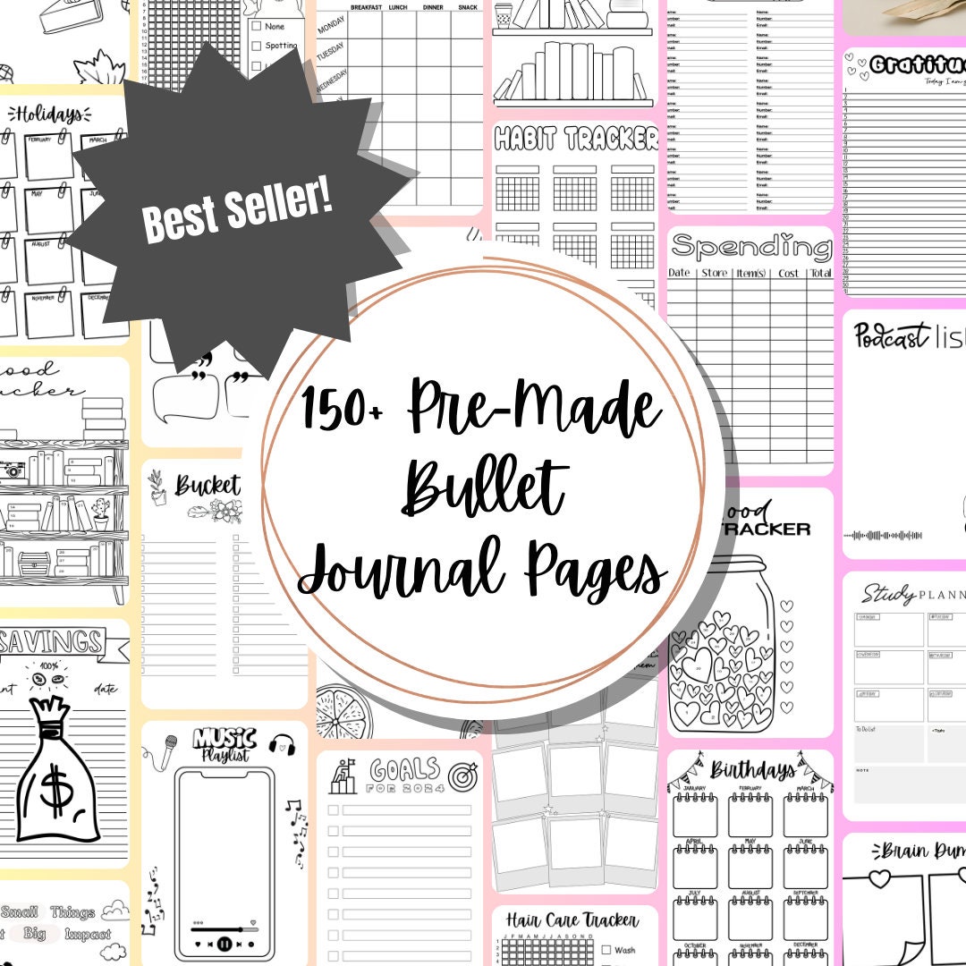 Pre-made Printable Bullet Journal, Bullet Journal Pages, Complete Pre ...