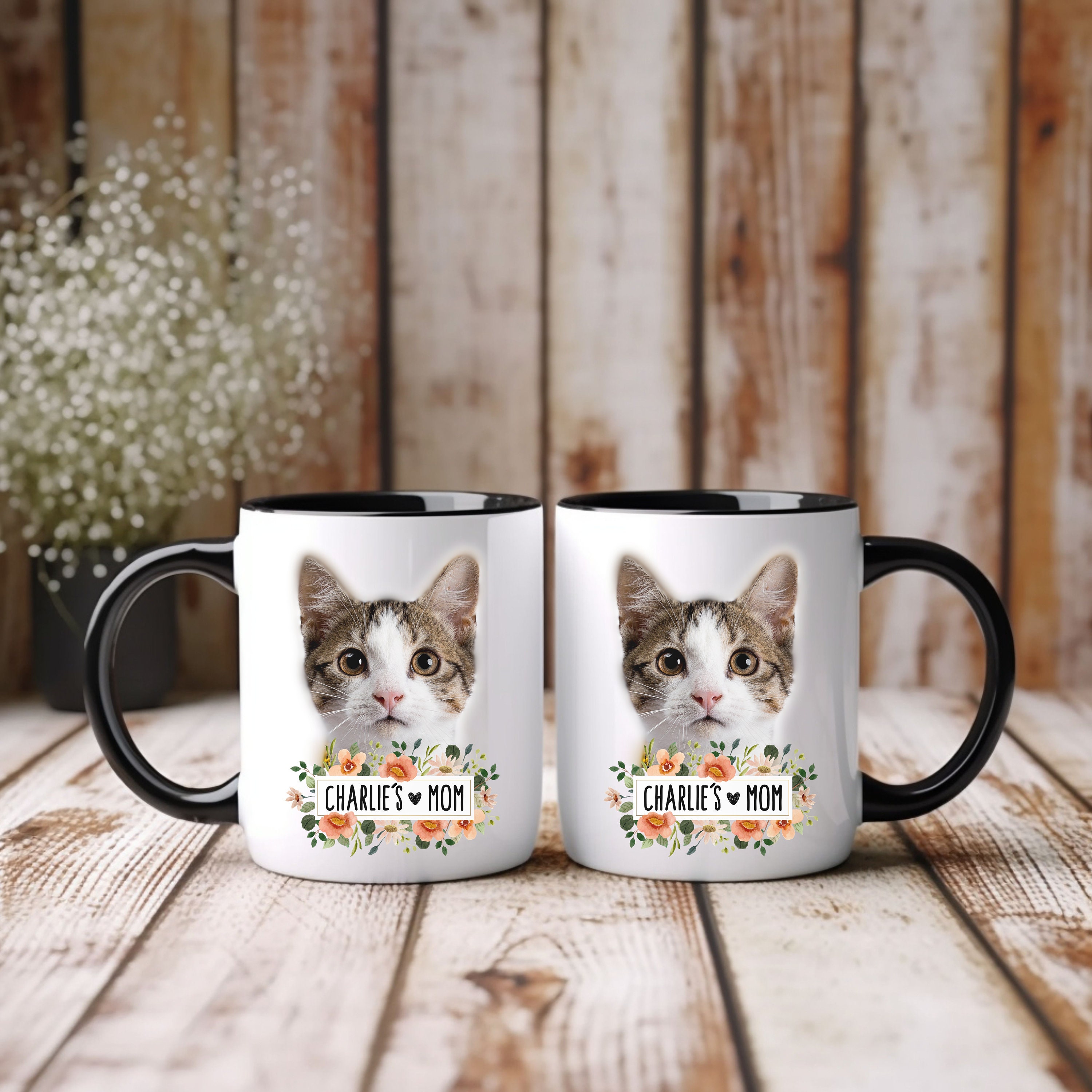 Custom Cat Mug, Personalized Cat Mug With Photo and Name, Custom Pet ...