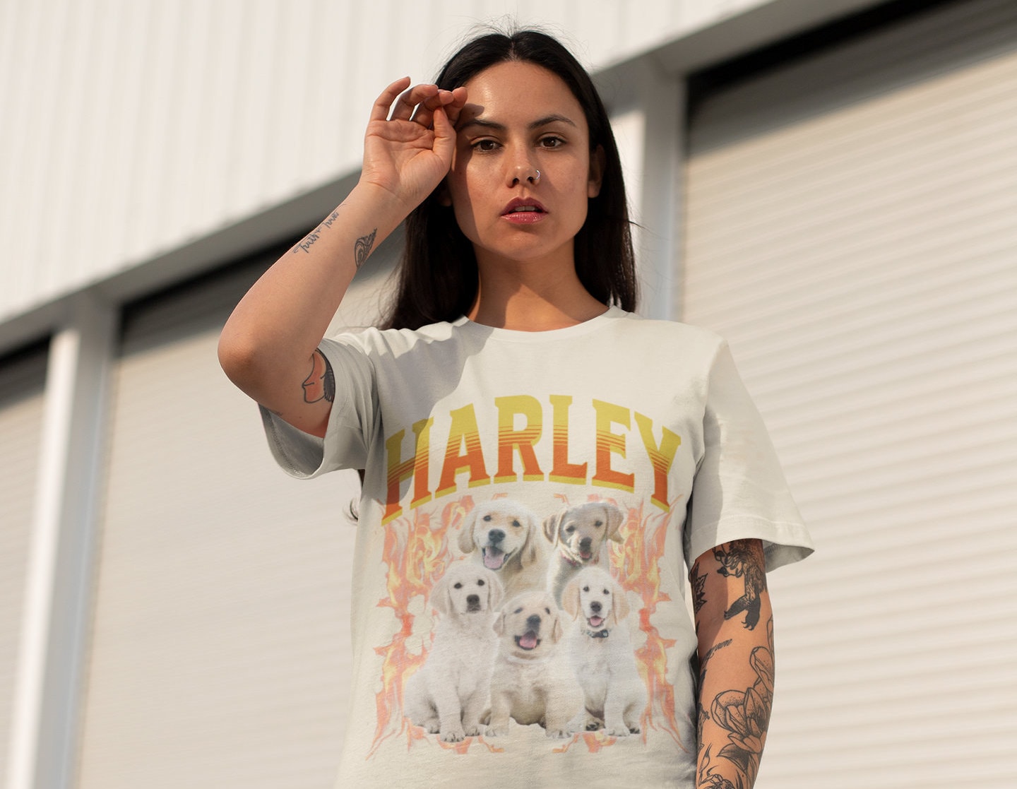 Custom Bootleg Shirt With Dog Photo, Retro Collage Personalized Pet ...