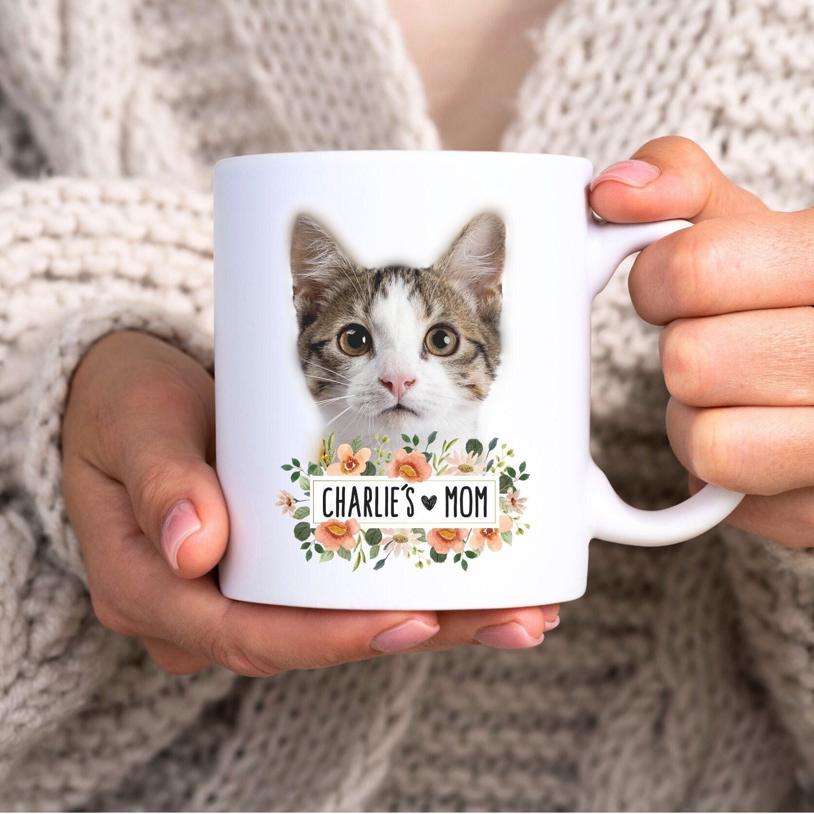 Custom Cat Mug, Personalized Cat Mug With Photo and Name, Custom Pet ...