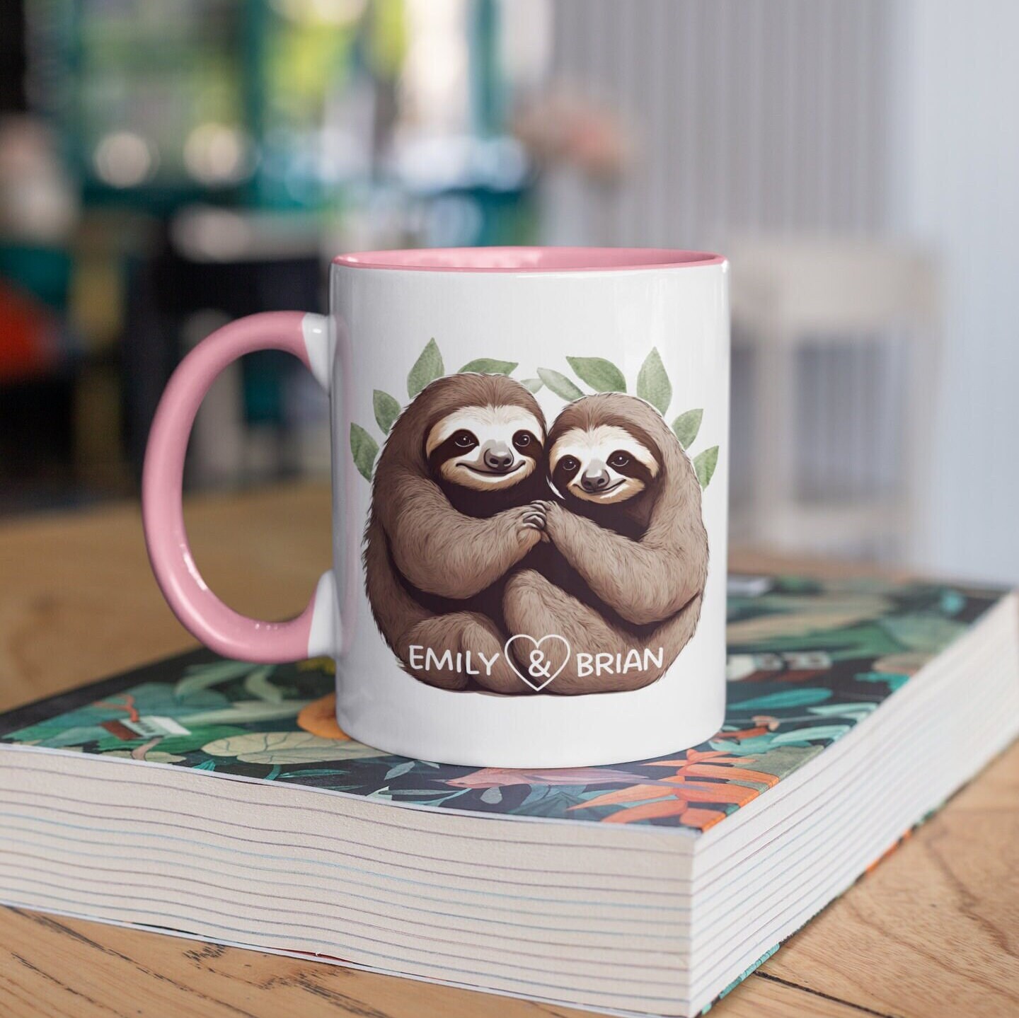Personalized Sloth Couple Mug, Loving Sloth Mug, Funny Anniversary Gift ...