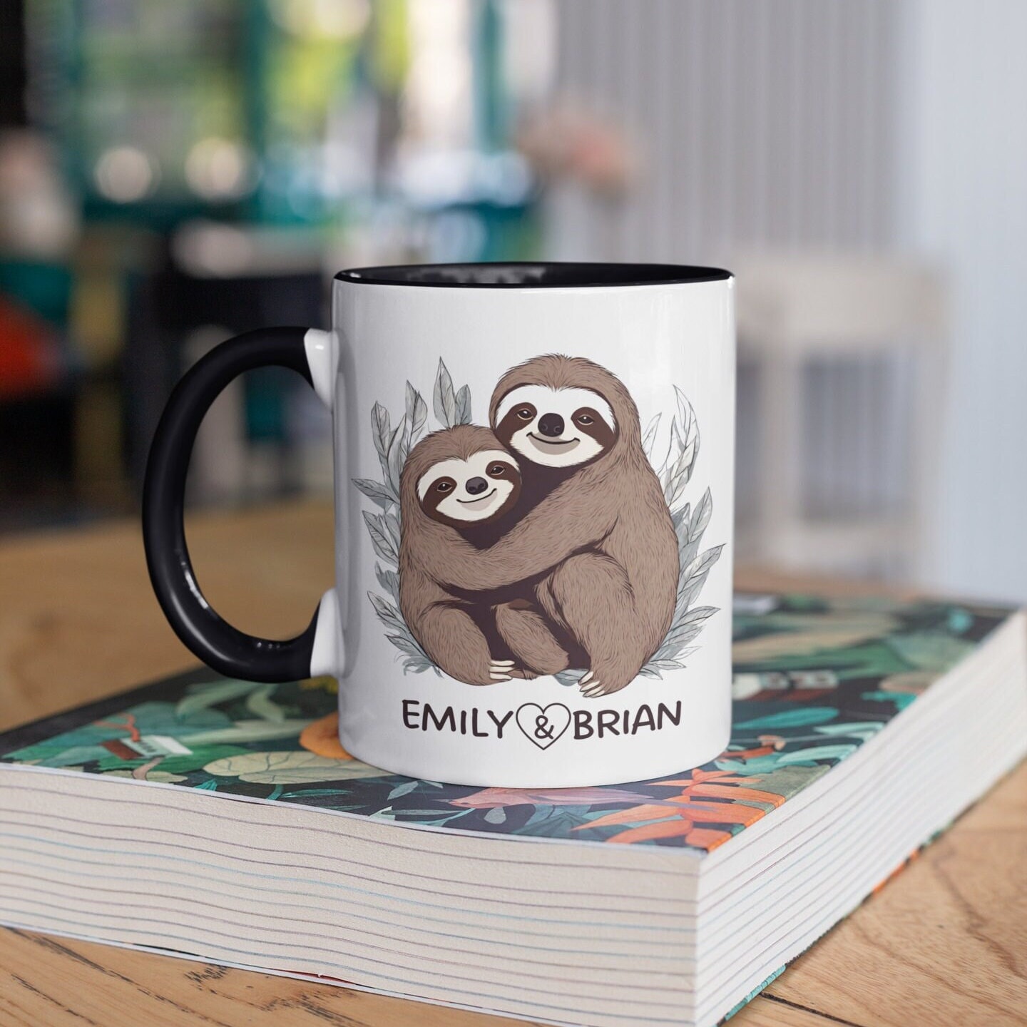 Custom Sloth Couple Mug, Loving Sloth Mug, Funny Anniversary Gift ...