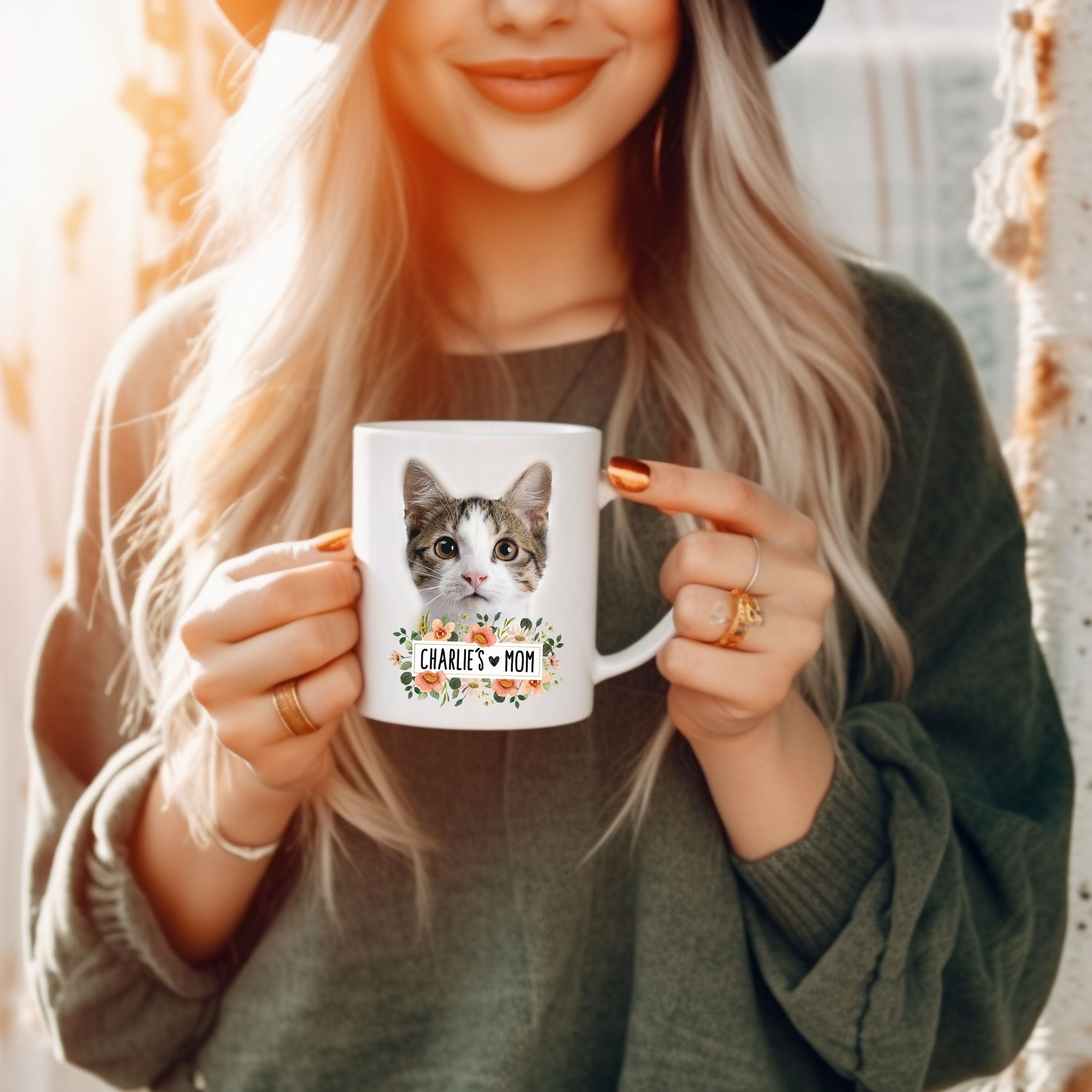 Custom Cat Mug, Personalized Cat Mug With Photo and Name, Custom Pet ...