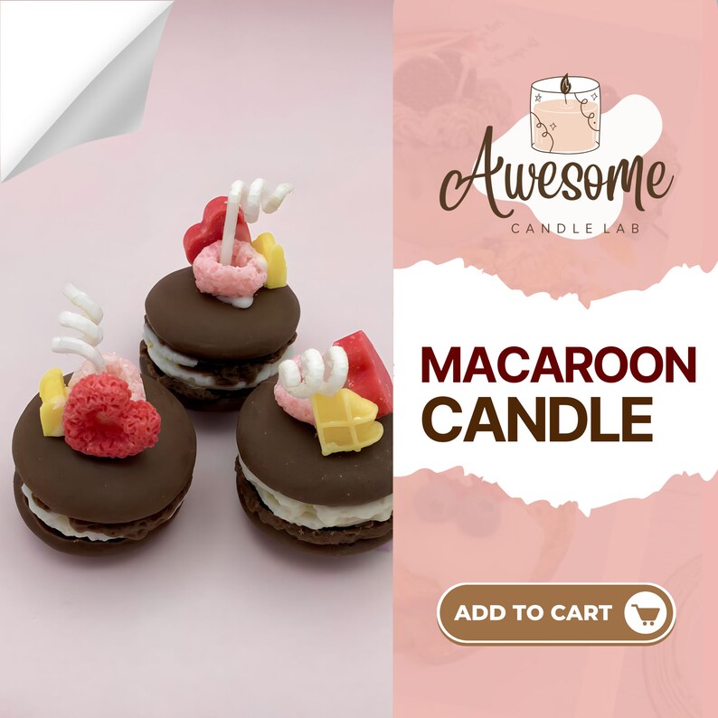 MACAROON CANDLE I Sweet Candles I Homemade Candles I Shaped Candles ...