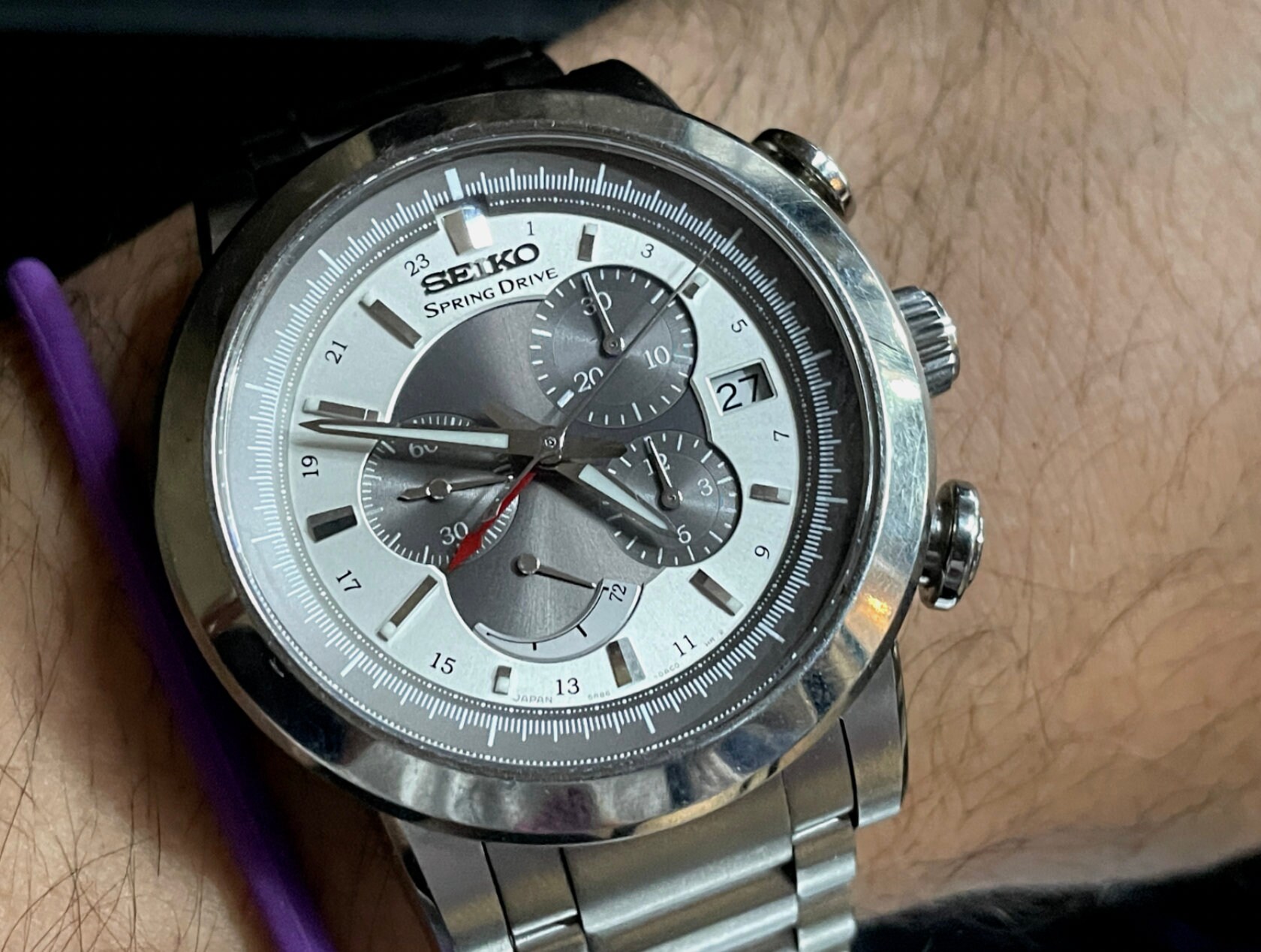 Seiko Spring Drive Chronograph Titanium SPS001 44mm 5r86 - Etsy