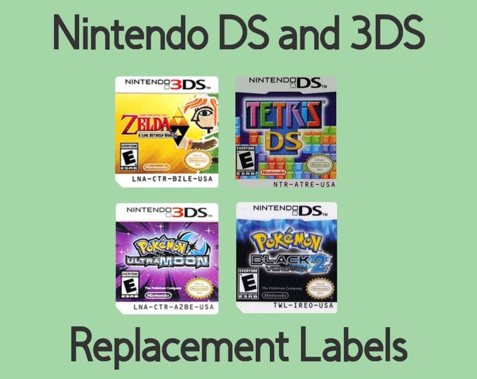 Nintendo DS and 3DS Cartridge Replacement Label Stickers - Pick Any ...