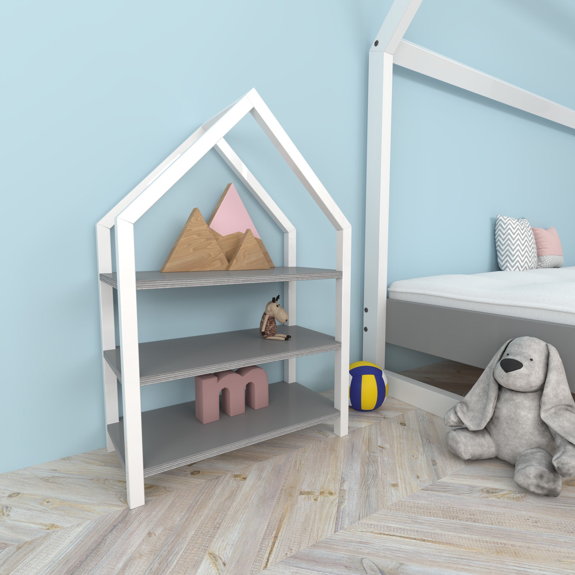 Montessori Toy Shelf Plans - Kids Room Decor - DIY Open Shelf - Easy ...