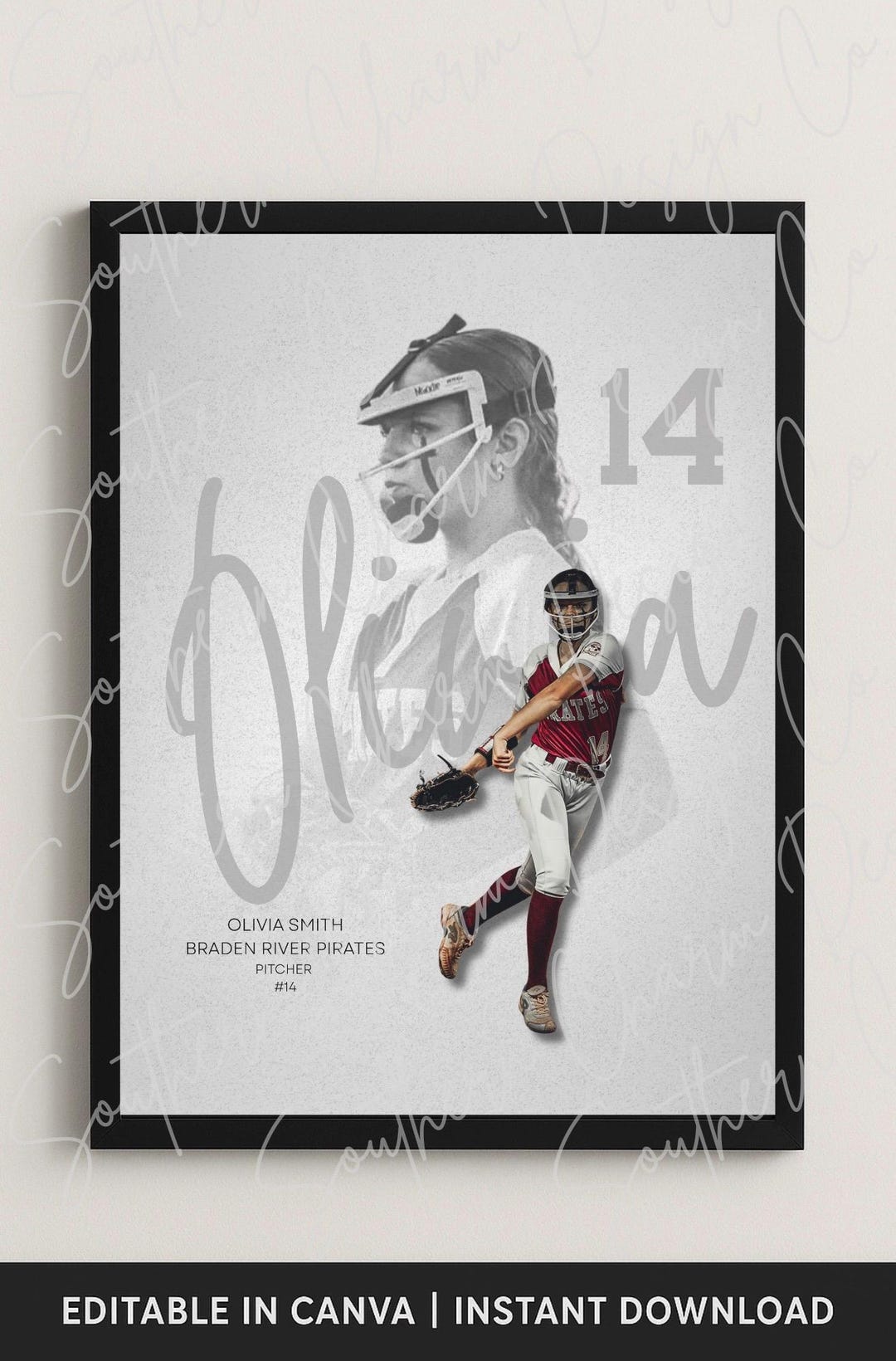 Editable Sports Poster | Canva Template | Athlete Highlight | Instant ...