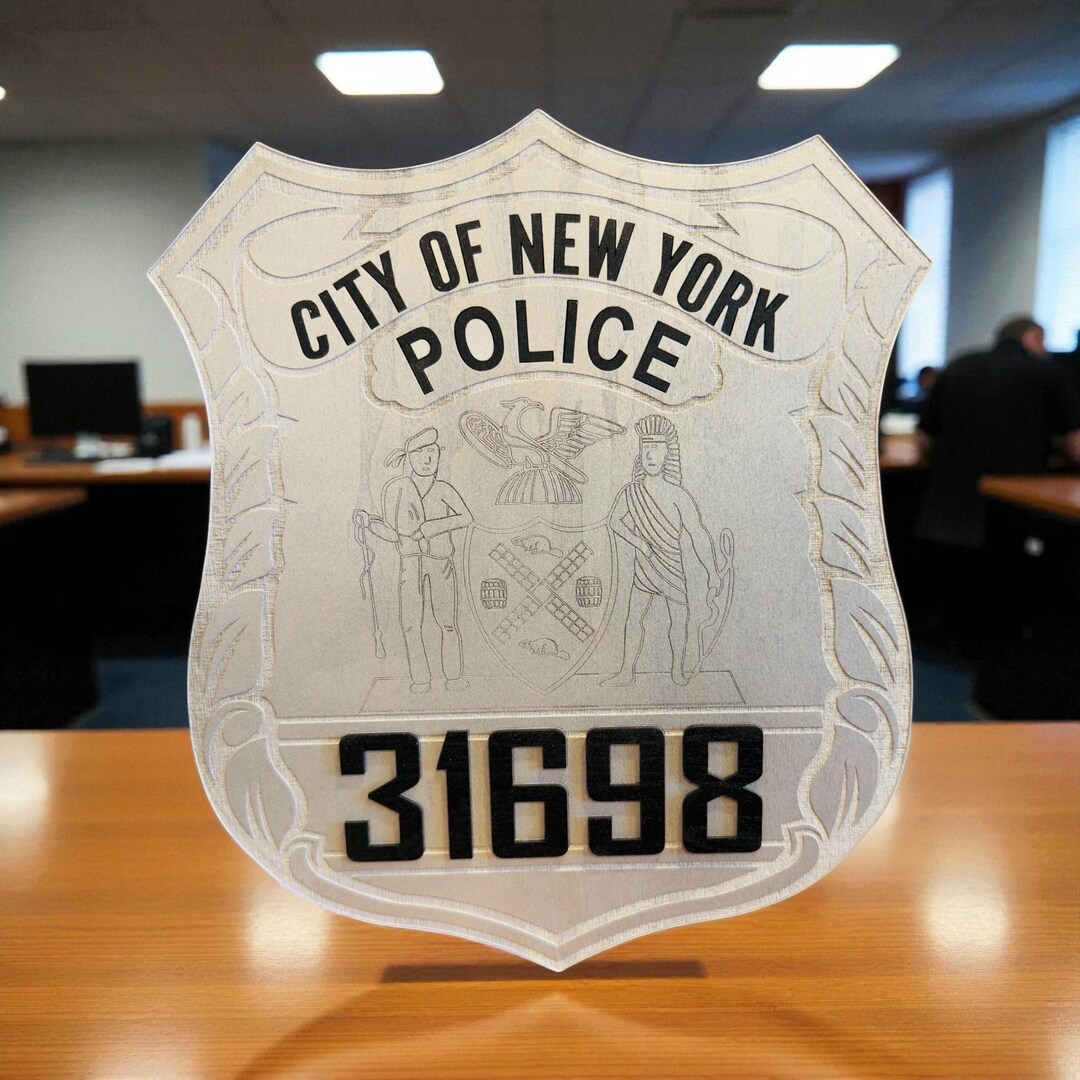 NYPD Police Officer Custom Wood Shield 11 1/2’’ X 10 X 1/2’’ Aprox - Etsy