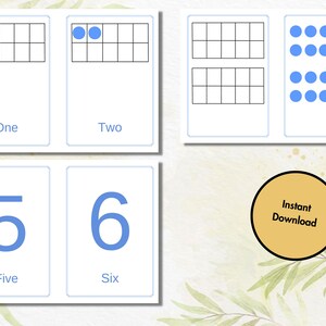 Number Flashcards Printable Instant Download Preschool Counting ...