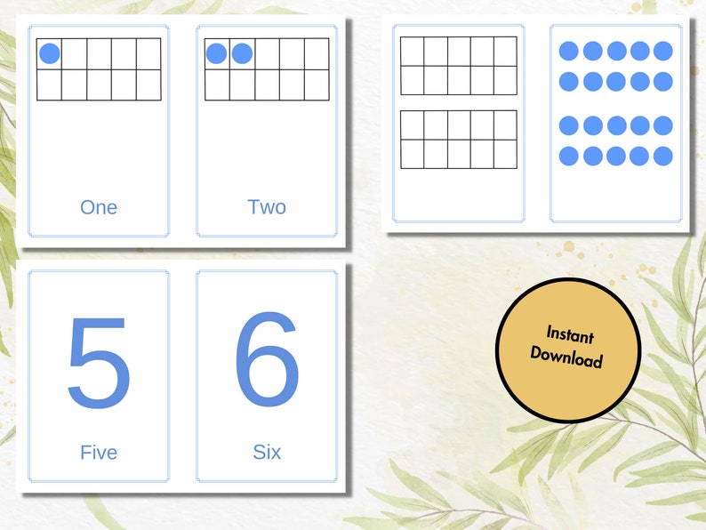 Number Flashcards Printable Instant Download Preschool Counting ...