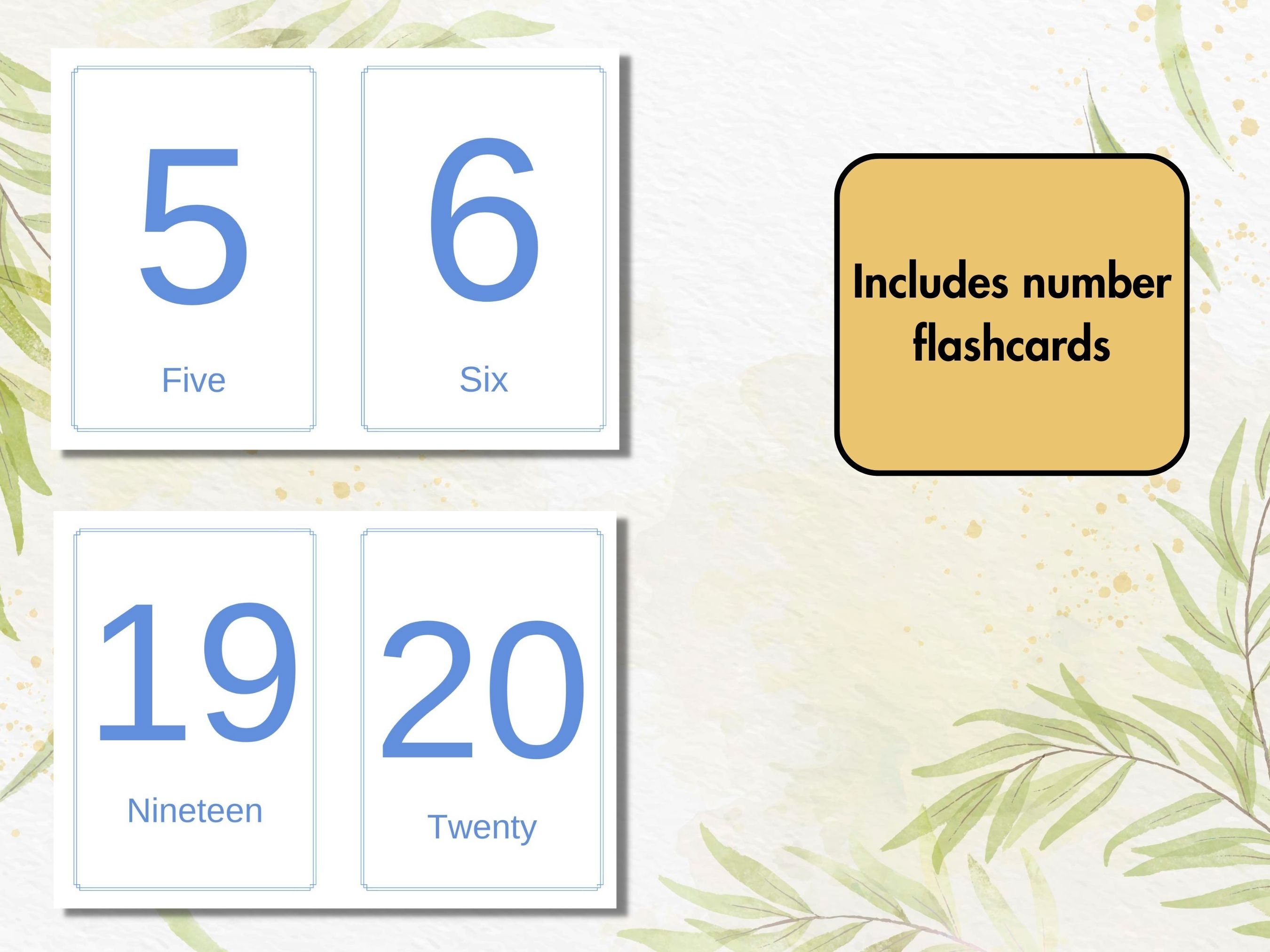Number Flashcards Printable Instant Download Preschool Counting ...