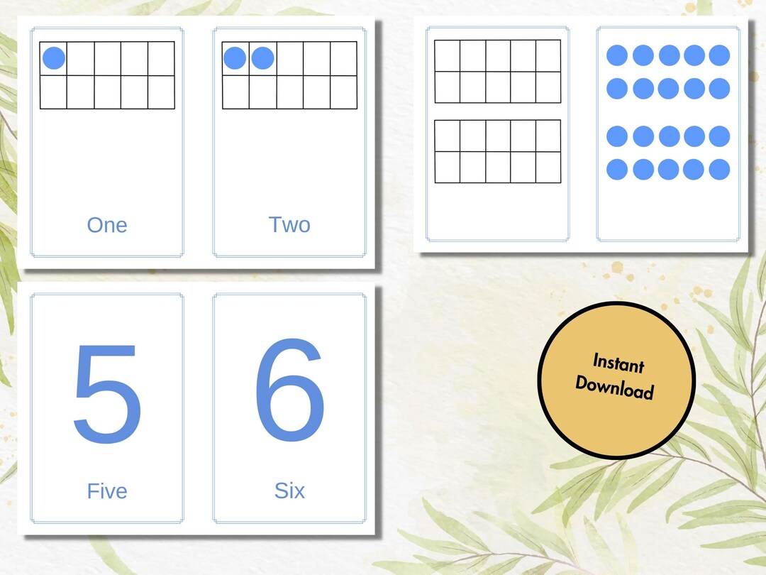 Number Flashcards Printable Instant Download Preschool Counting ...