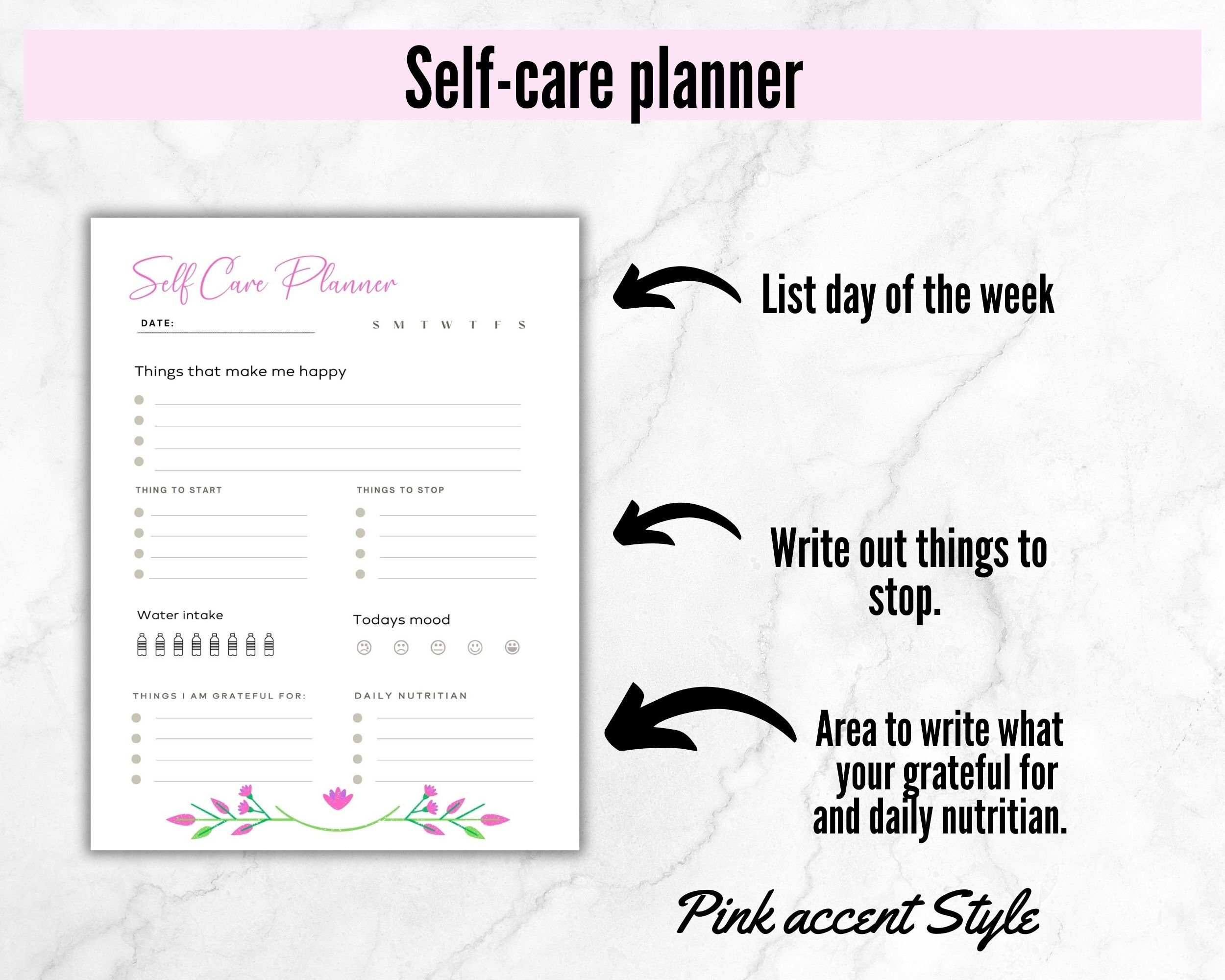 Self-care Planner Printable or Digital - Etsy