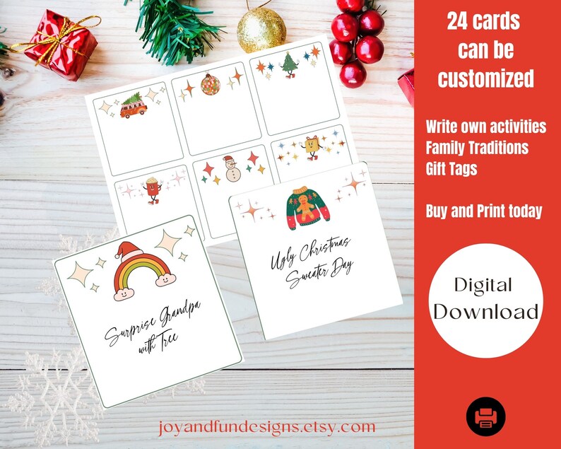 Retro Christmas Activity Cards - Etsy