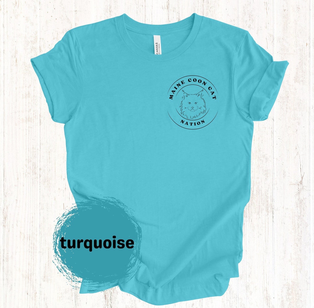 Maine Coon Cat Nation Shirt With Logo on Pocket Area, Cat Mom Tee, Cat ...