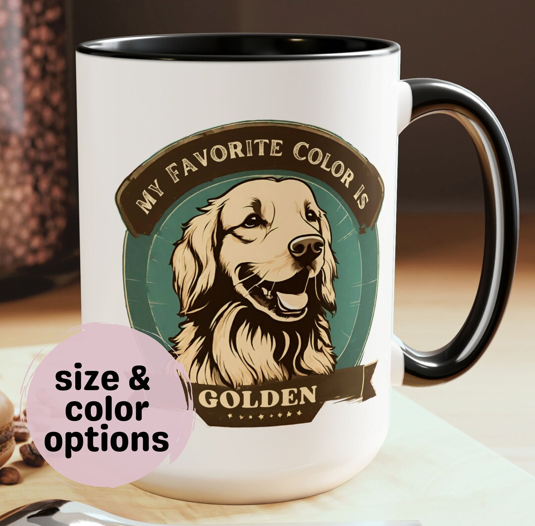 Retro Golden Retriever Mug Golden Dog Coffee Mug Graphic - Etsy