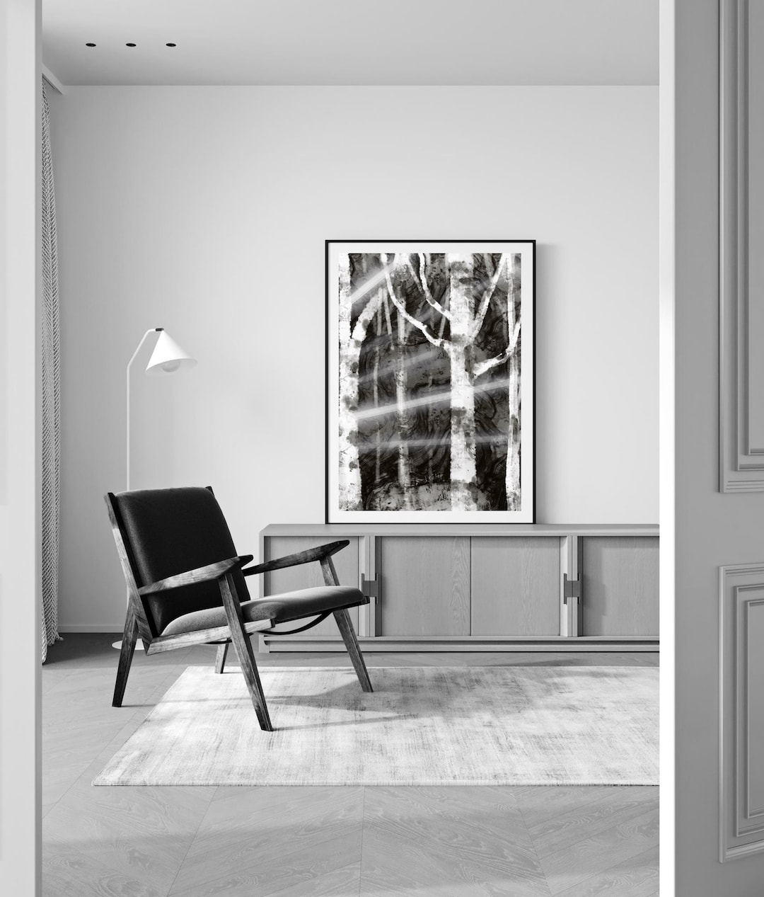 Enchanted Birch Forest Landscape Printable Wall Art Birch Tree Home ...