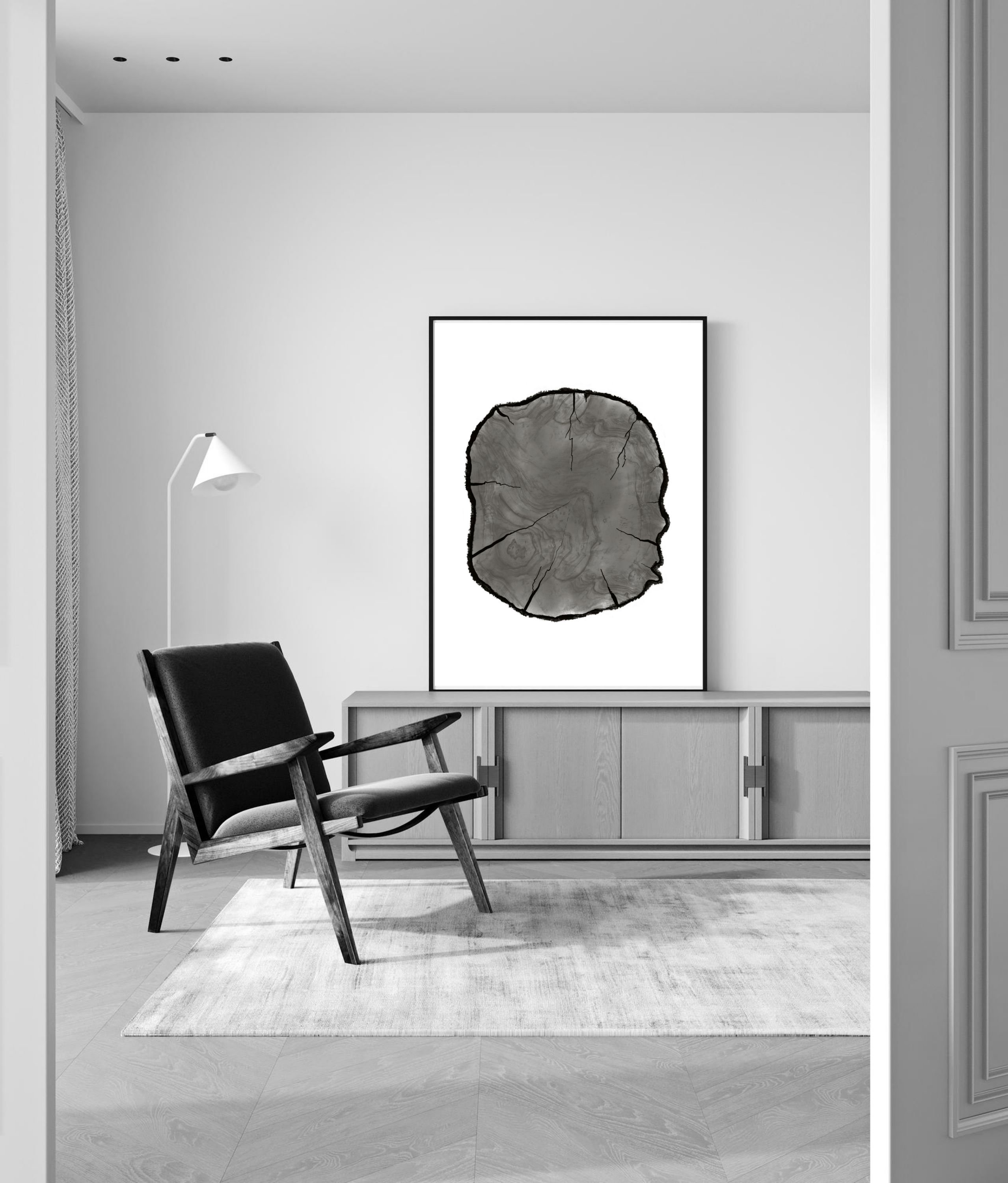 Grey Tree Ring, Tree Rings, Tree Ring Wall Art, Digital Wall Art, Tree ...