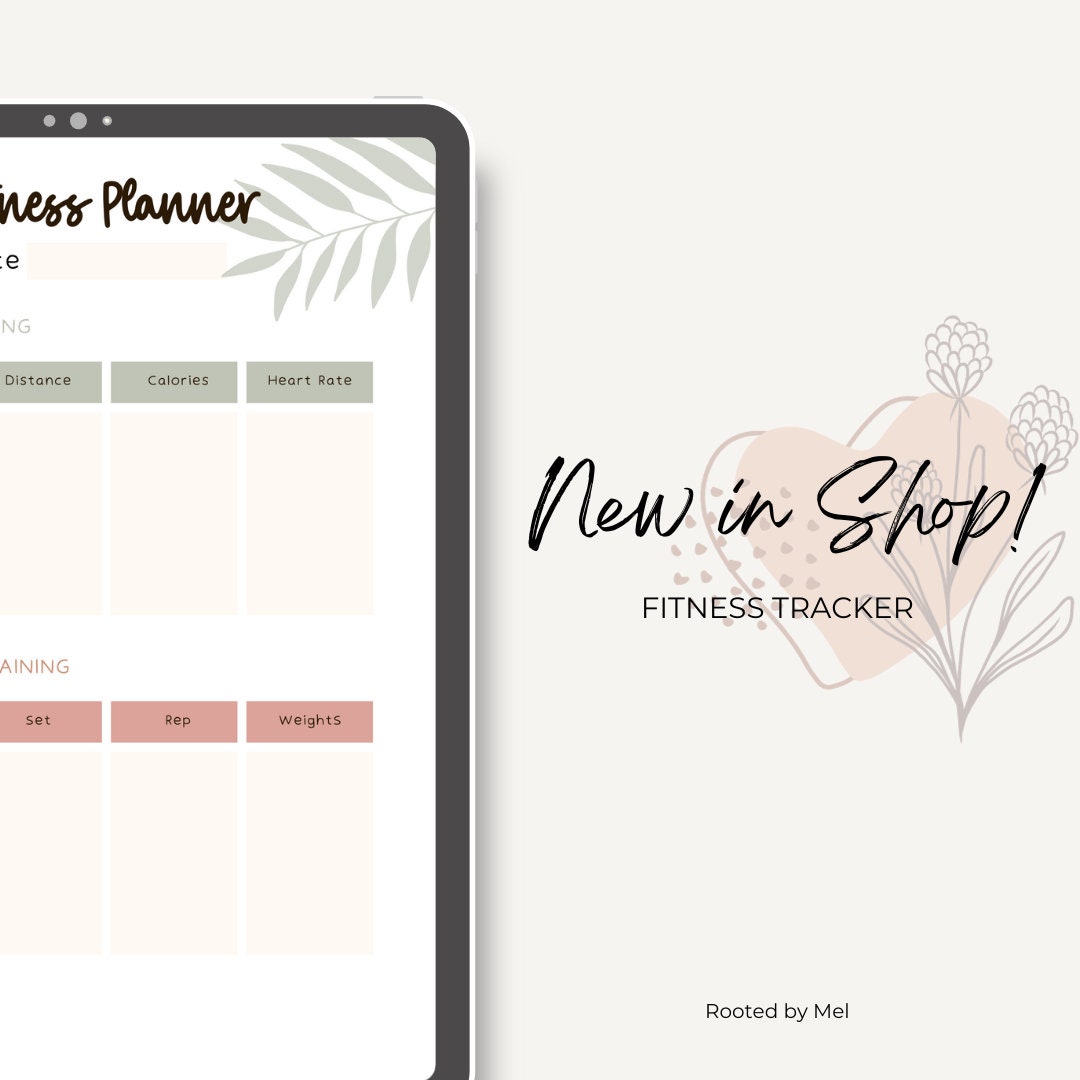 Boho Fitness Tracker Cardio Log Strength Training Weight Lifting ...