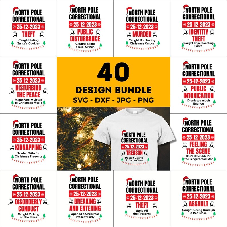 Christmas Svg Bundle, Funny Christmas Png, North Pole Correctional Svg ...