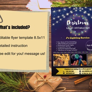 Christmas Light Installation Service Flyer DIY Canva Editable - Etsy