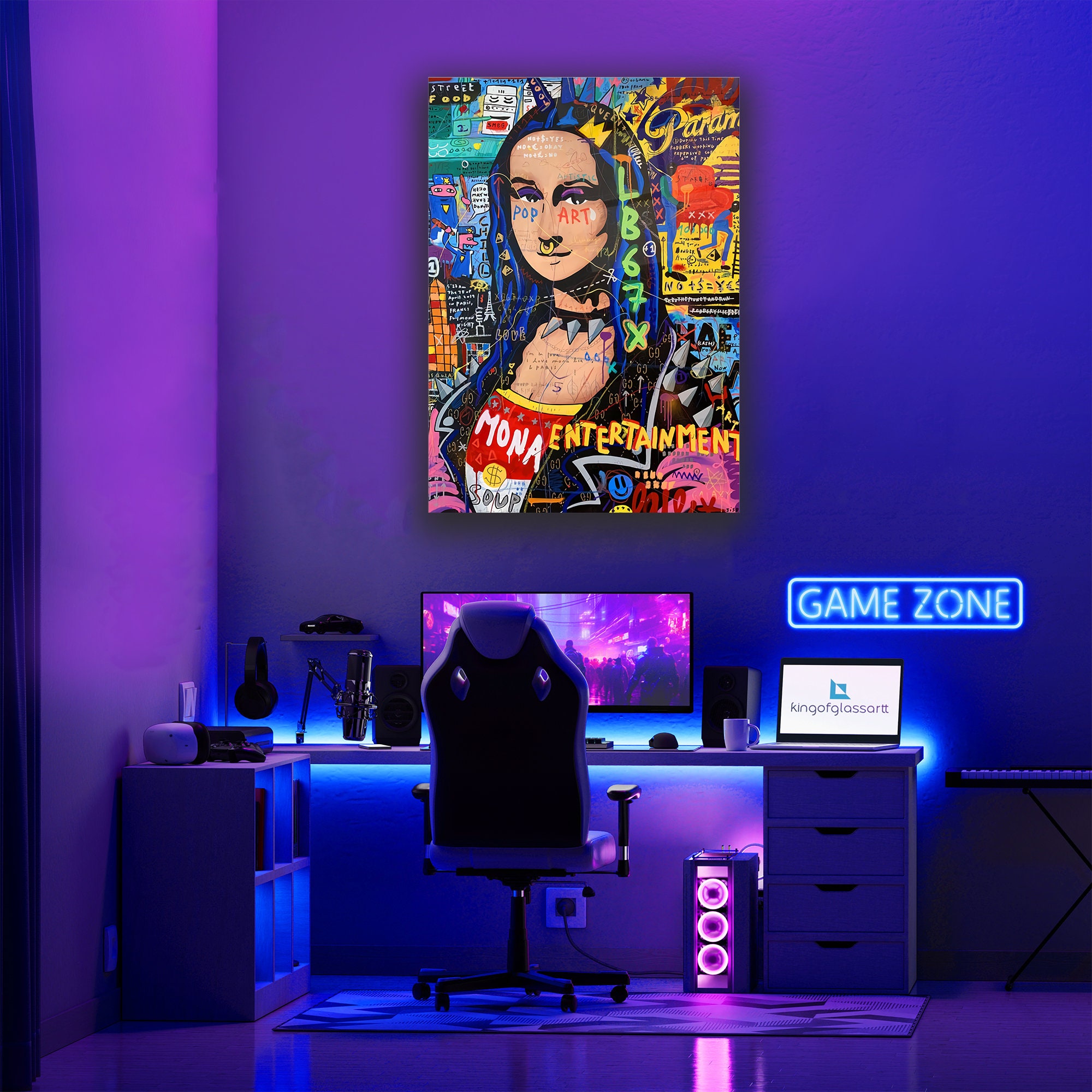 Mona Lisa Pop Art , Wall Art , Tempered Glass Wall Art , Glass Printing ...