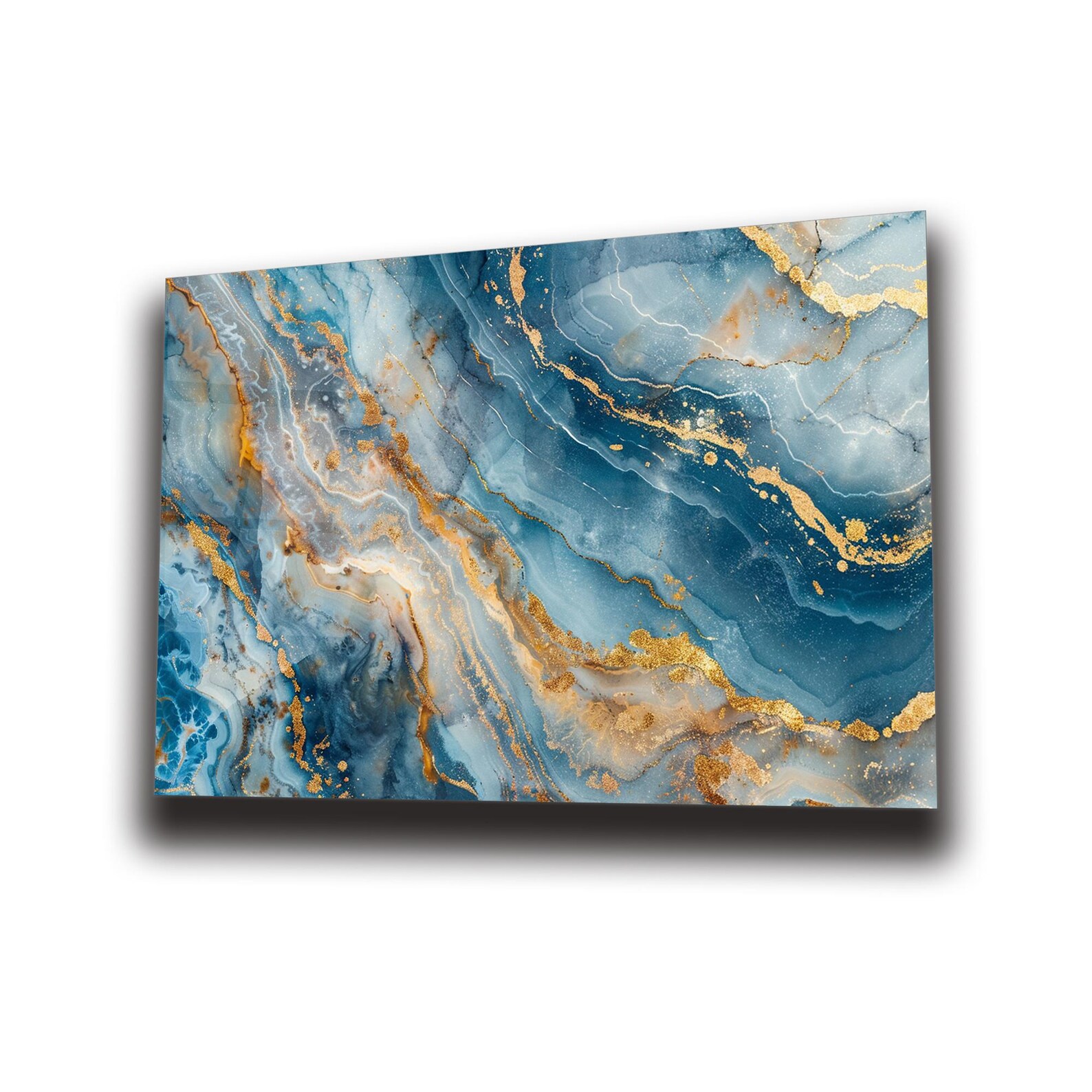 Blue Marble Wall Art , Tempered Glass Wall Art , Glass Printing , High ...