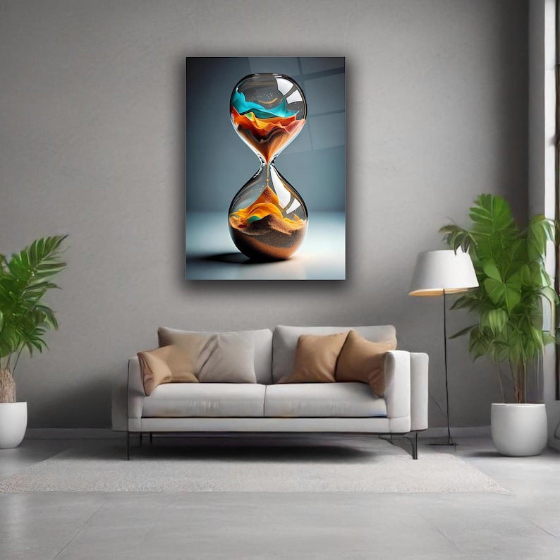 Hourglass Wall Art, Tempered Glass Wall Art, Glass Printing, High ...