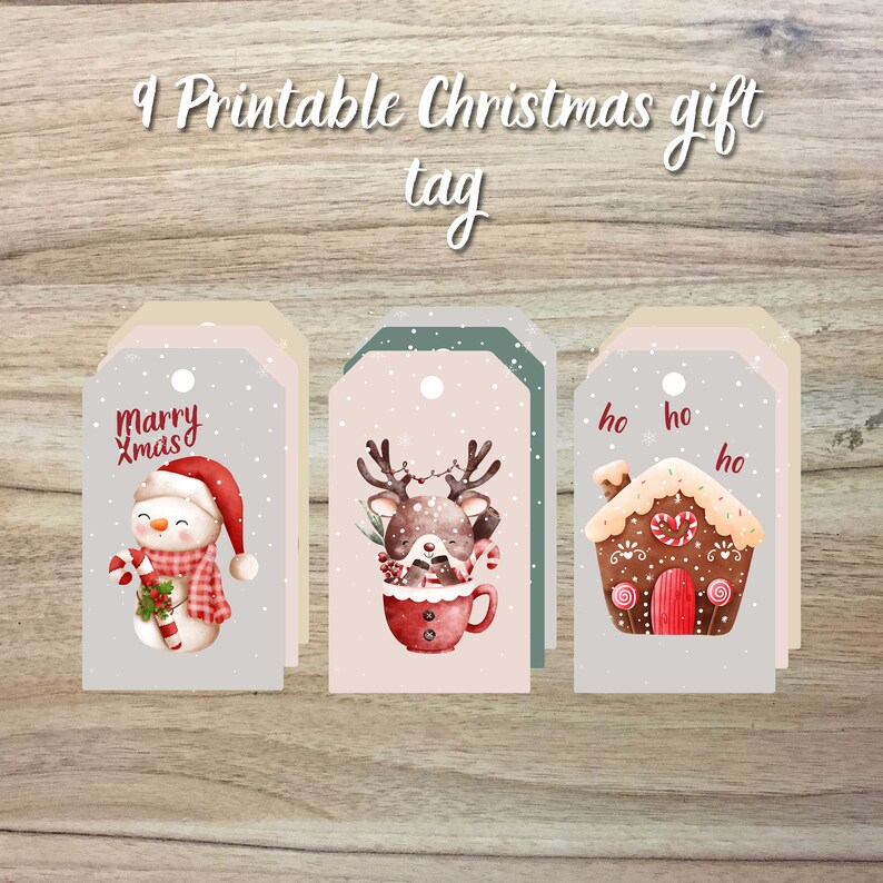 Printable Christmas Gift Tags, Postcard and Wishlist Set - Etsy